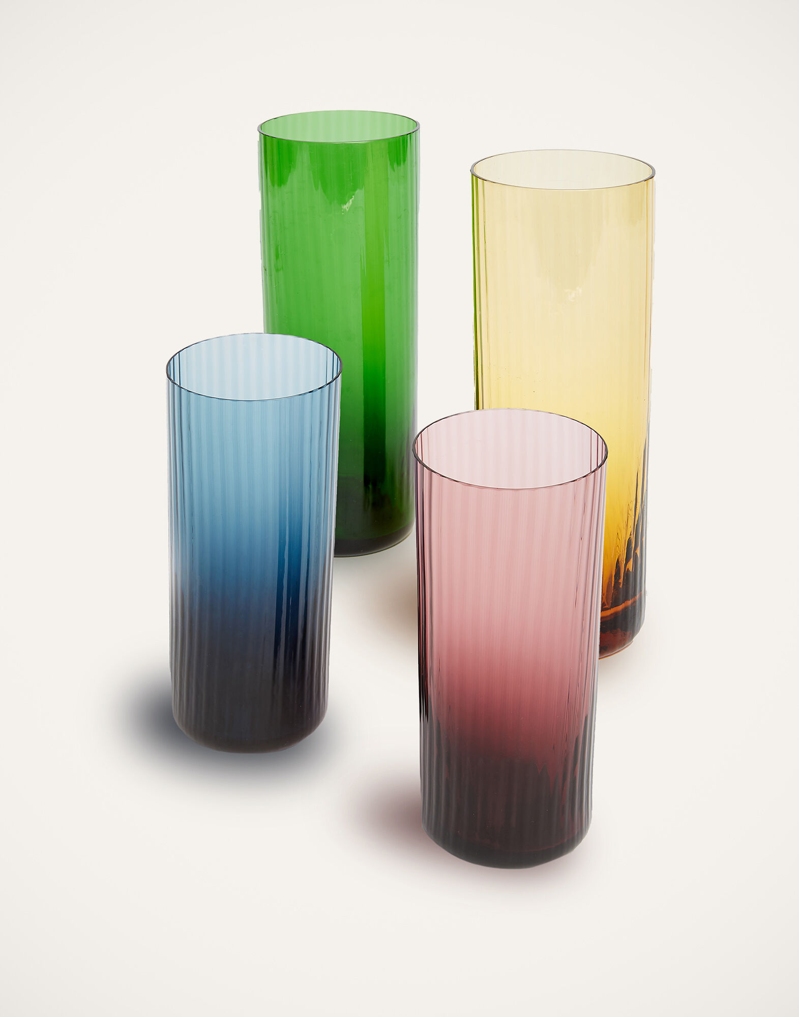 Tumbler Glass Set of 4 in Misty Rainbow Mix - Homeware | La DoubleJ