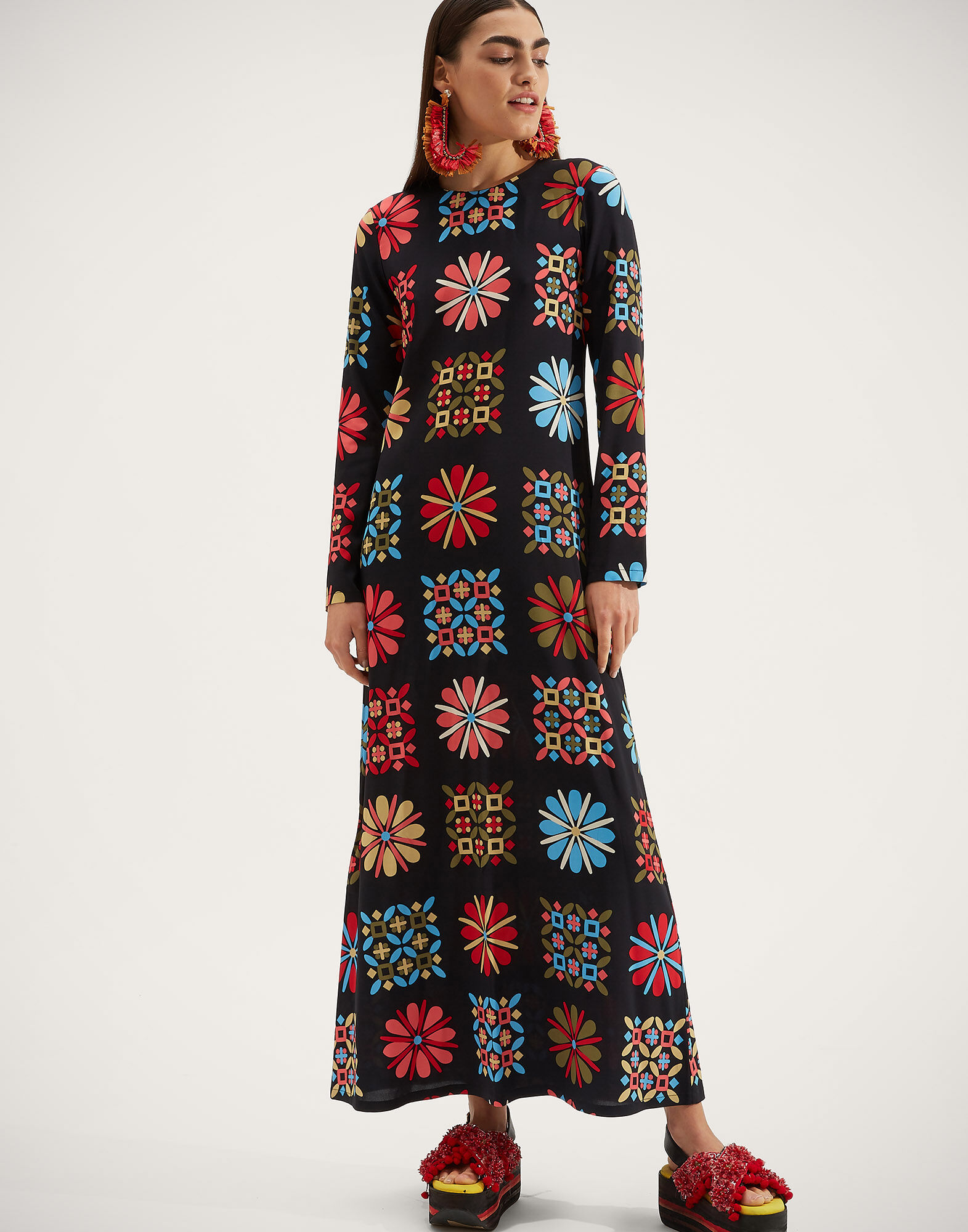 Long Sleeve Swing Dress in Vetrata Grande for Women | La DoubleJ Long Sleeve Swing Dress in Vetrata Grande for Women | La DoubleJ
