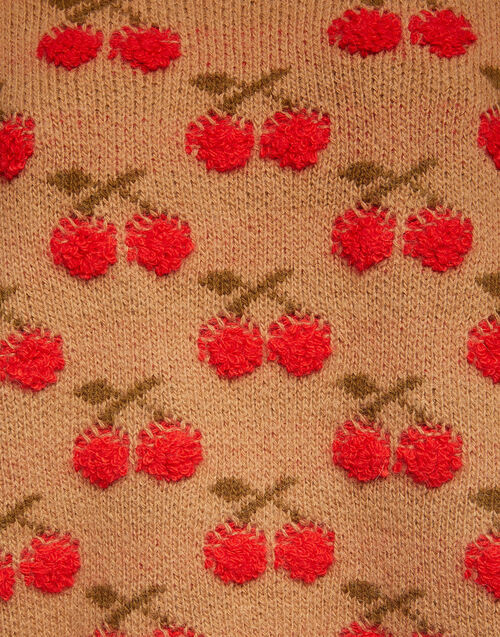 Cherry Sweater in Camel/Red for Women | La DoubleJ