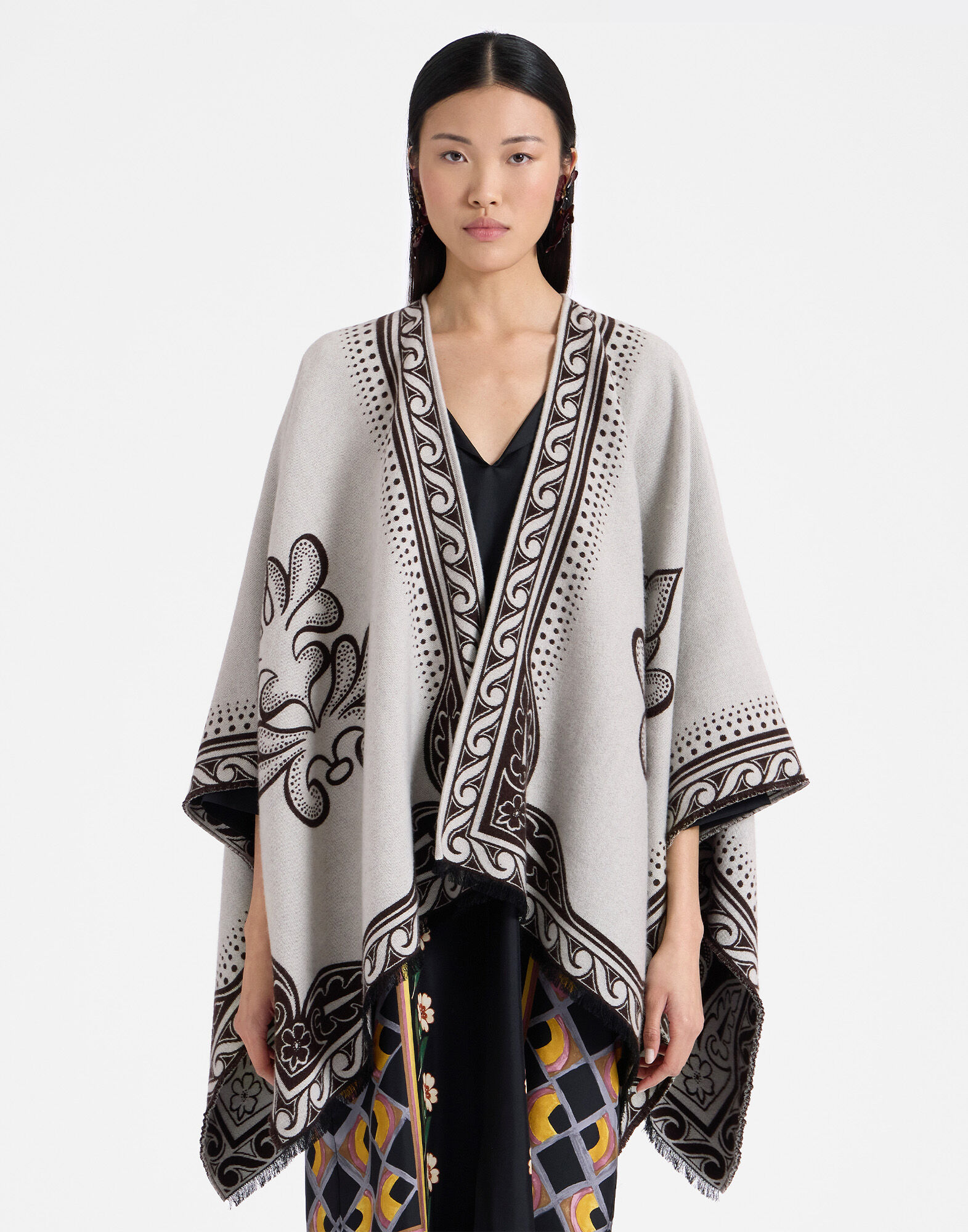 Poncho in Herald Cream for Women | La DoubleJ