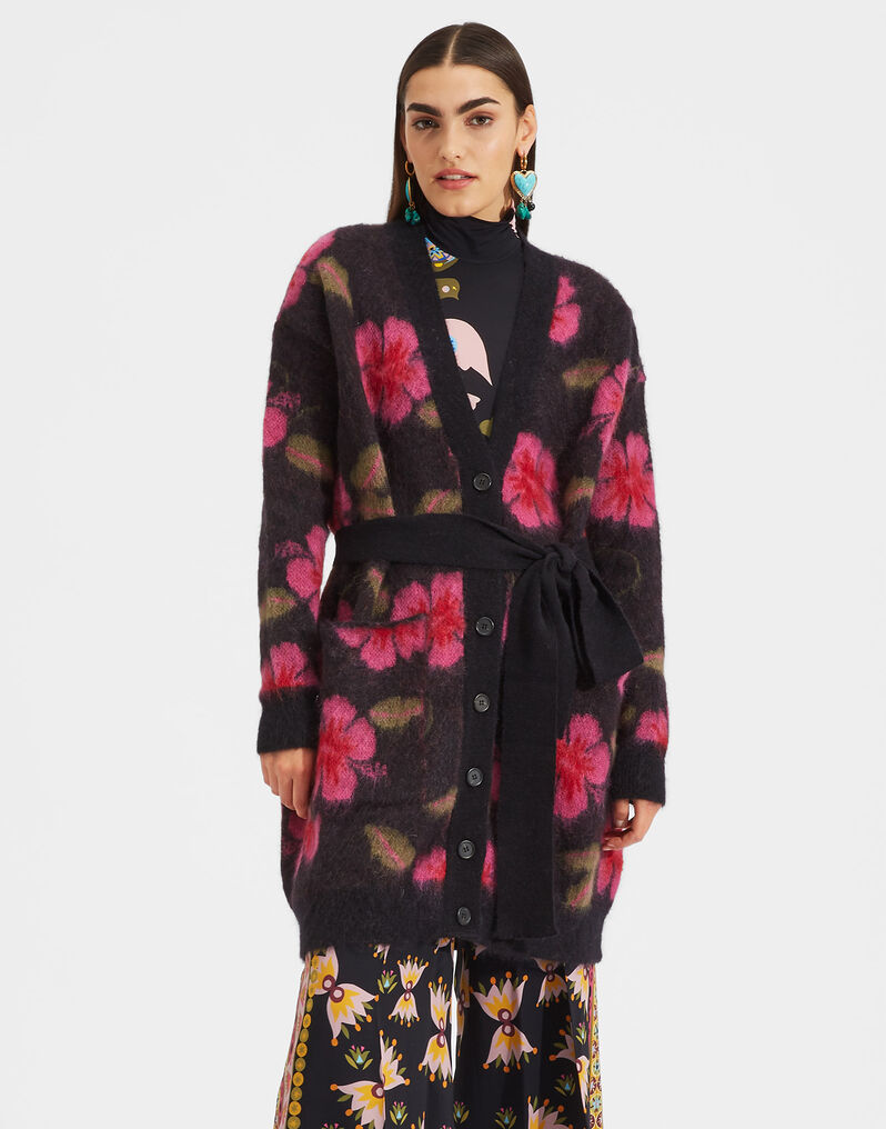 Cardigan Coat in Hawaiian Flower for Women | La DoubleJ