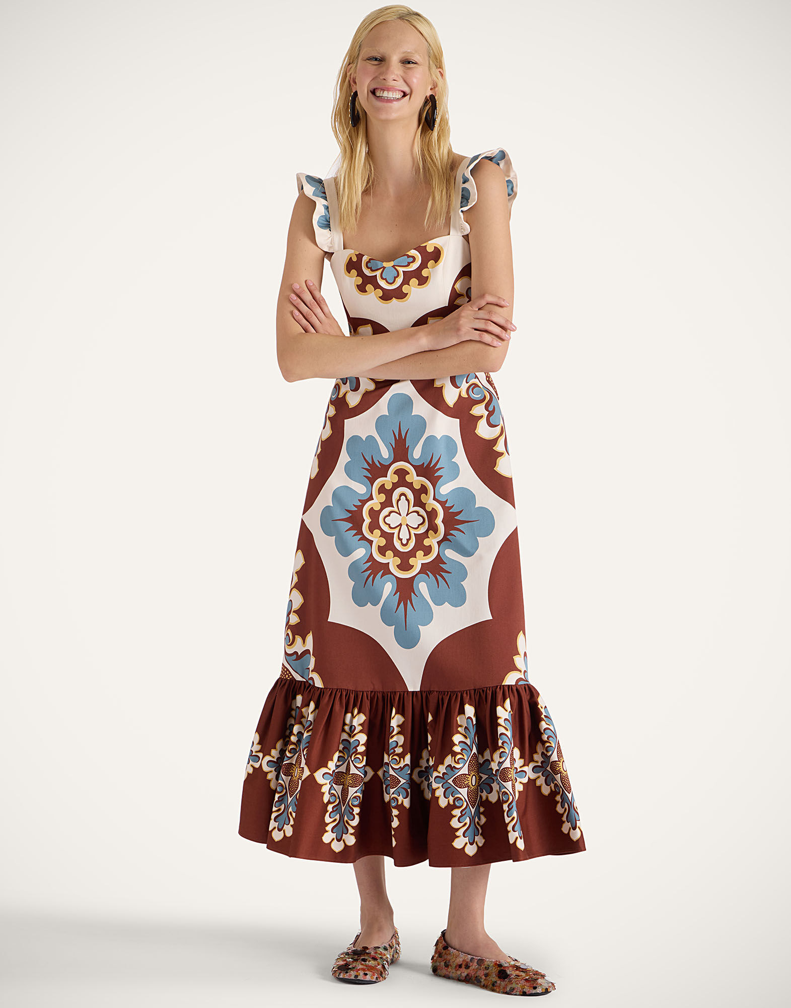 Gingerbread Dress in Palazzo Placée Chocolate for Women | La DoubleJ
