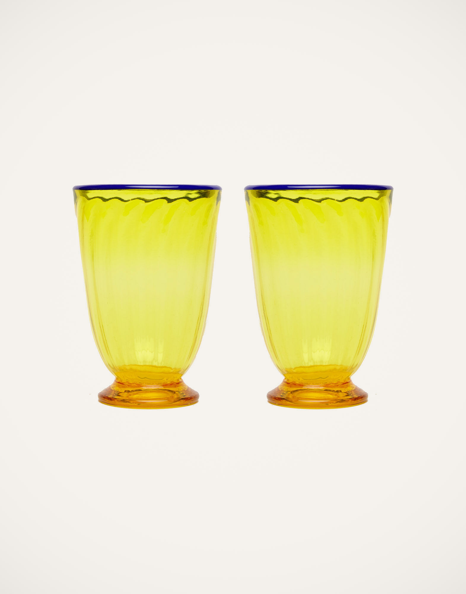 Rainbow Glasses Set Of 2 in Yellow - Homeware | La DoubleJ