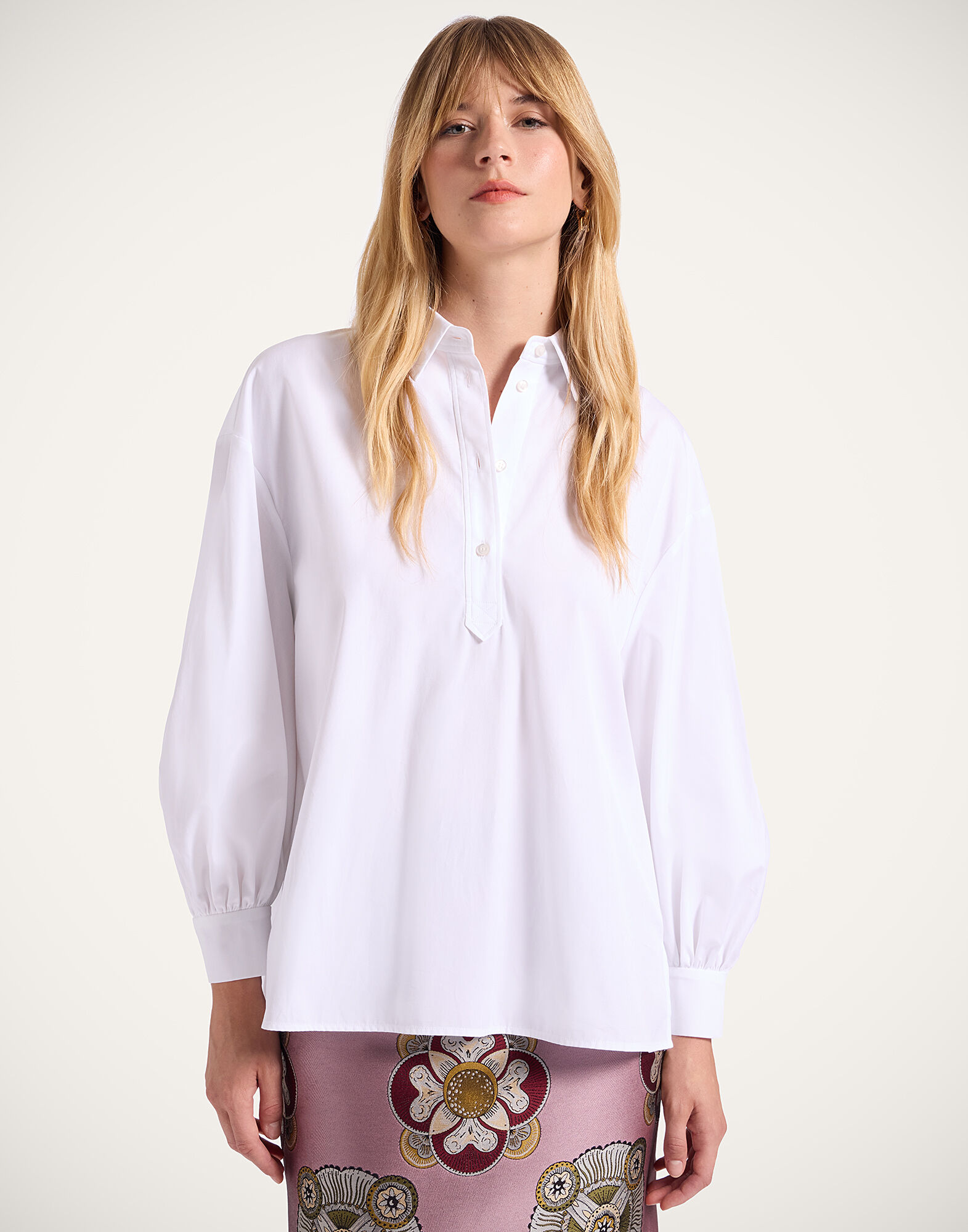 Poet Shirt in Solid White for Women | La DoubleJ