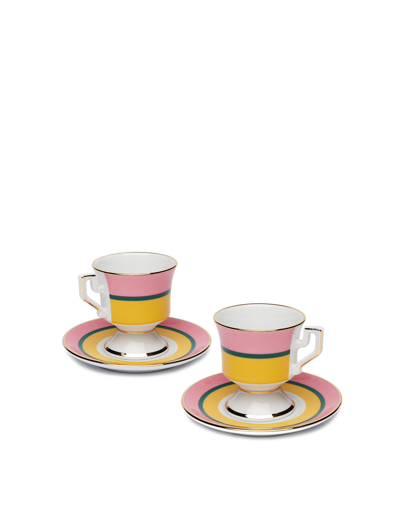 Espresso Cup Saucer Set of 2 in Rainbow Giallo Haushaltswaren La DoubleJ