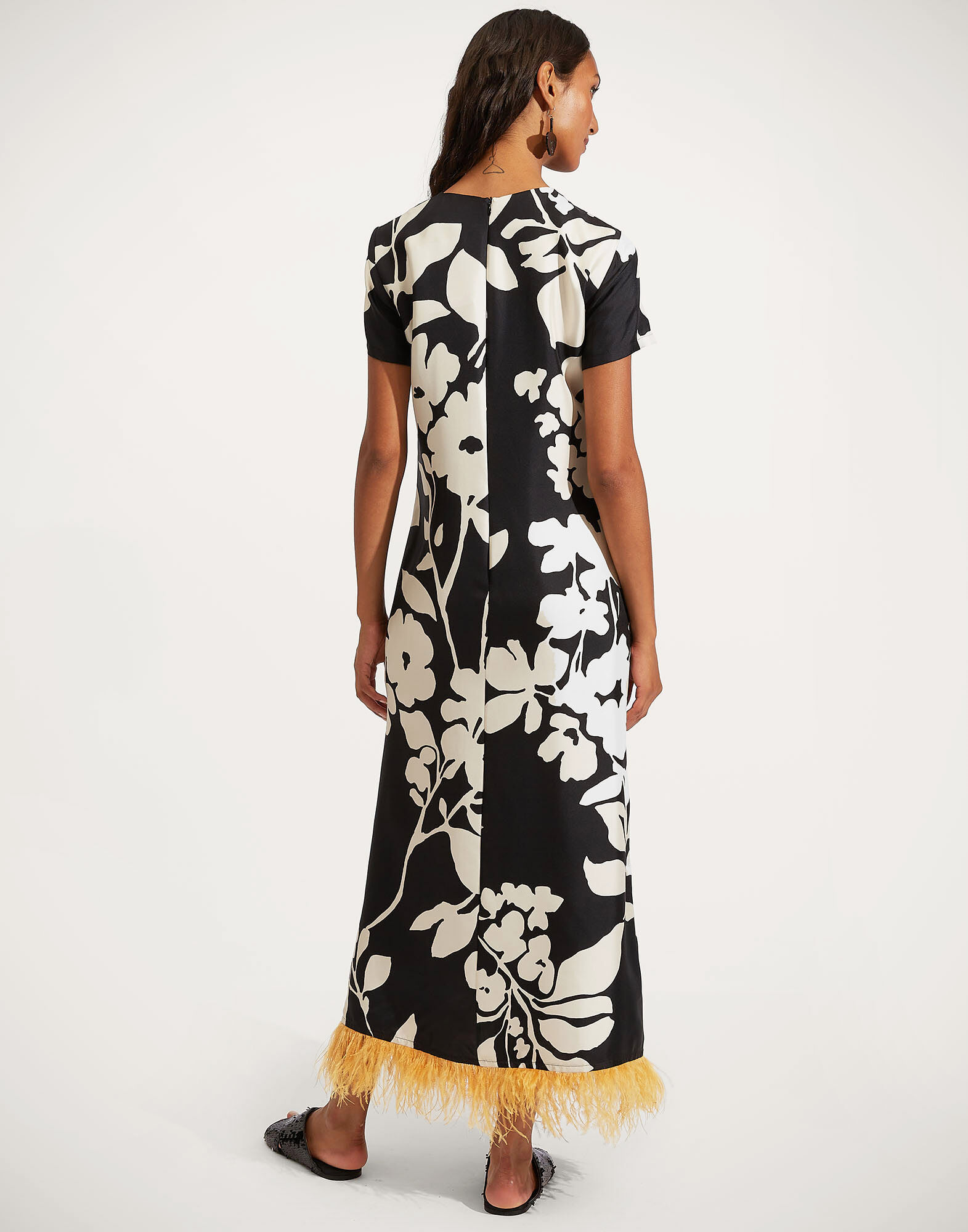Swing Dress (With Feathers) in Winter Jasmine for Women | La DoubleJ