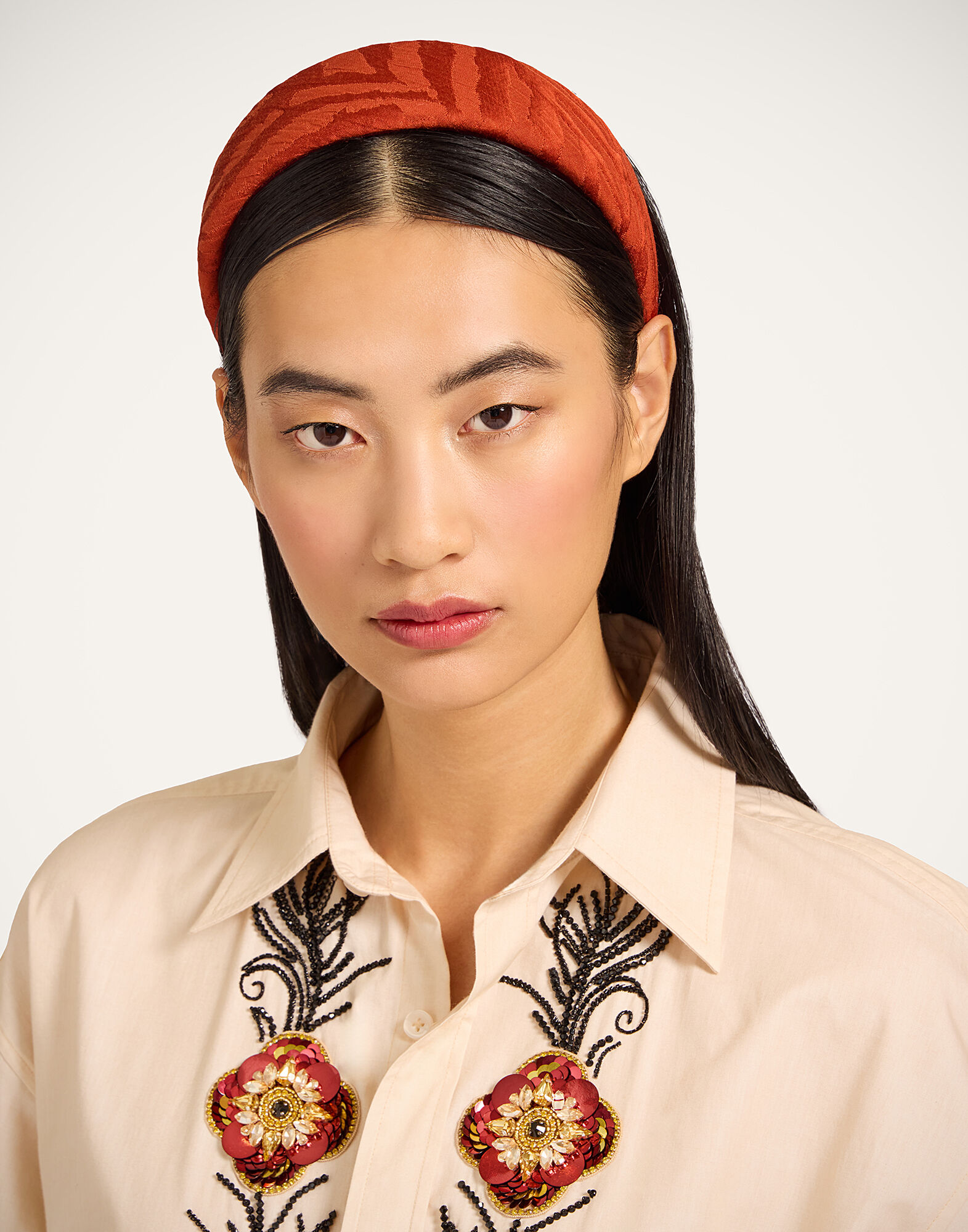 Flat Headband in Animalier Rust for Women | La DoubleJ