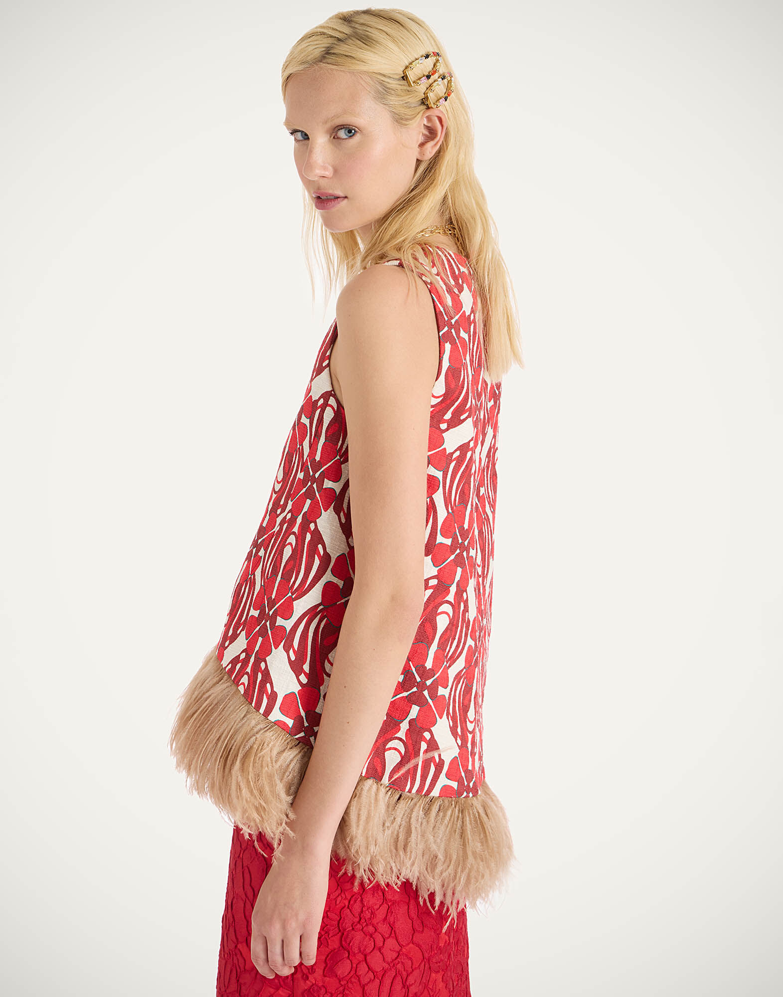La Scala Top in Clover Red for Women | La DoubleJ